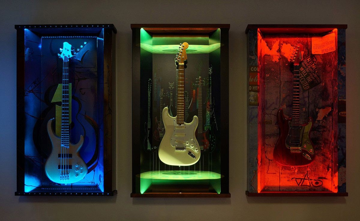 Guitar Display Case "guitar Levitation' | Guitar Cabinet | Guitar ...