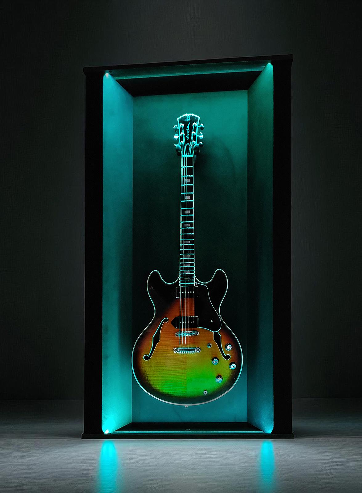 Guitar Display Case With Velvet Background | Guitar Cabinet | Guitar ...