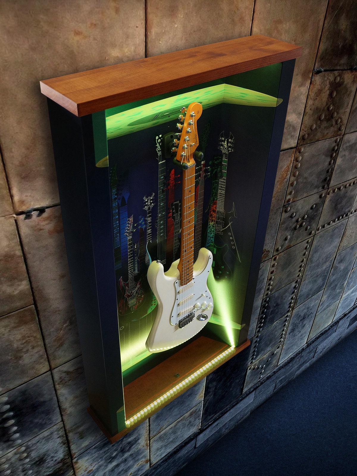 Guitar Display Case guitar Levitation' Guitar Cabinet Guitar Hanger RGB ...