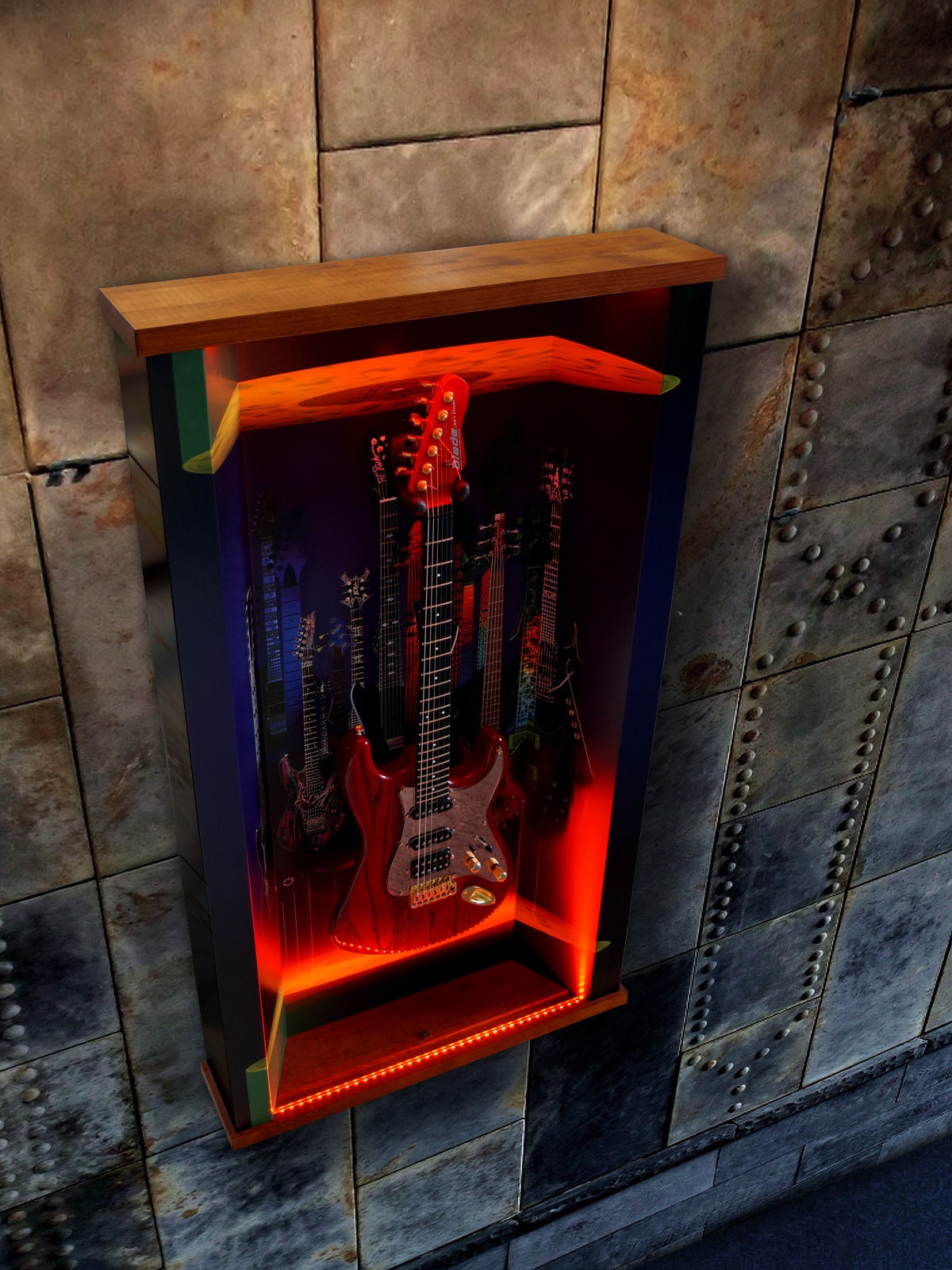 Guitar Display Case "guitar Levitation' | Guitar Cabinet | Guitar ...
