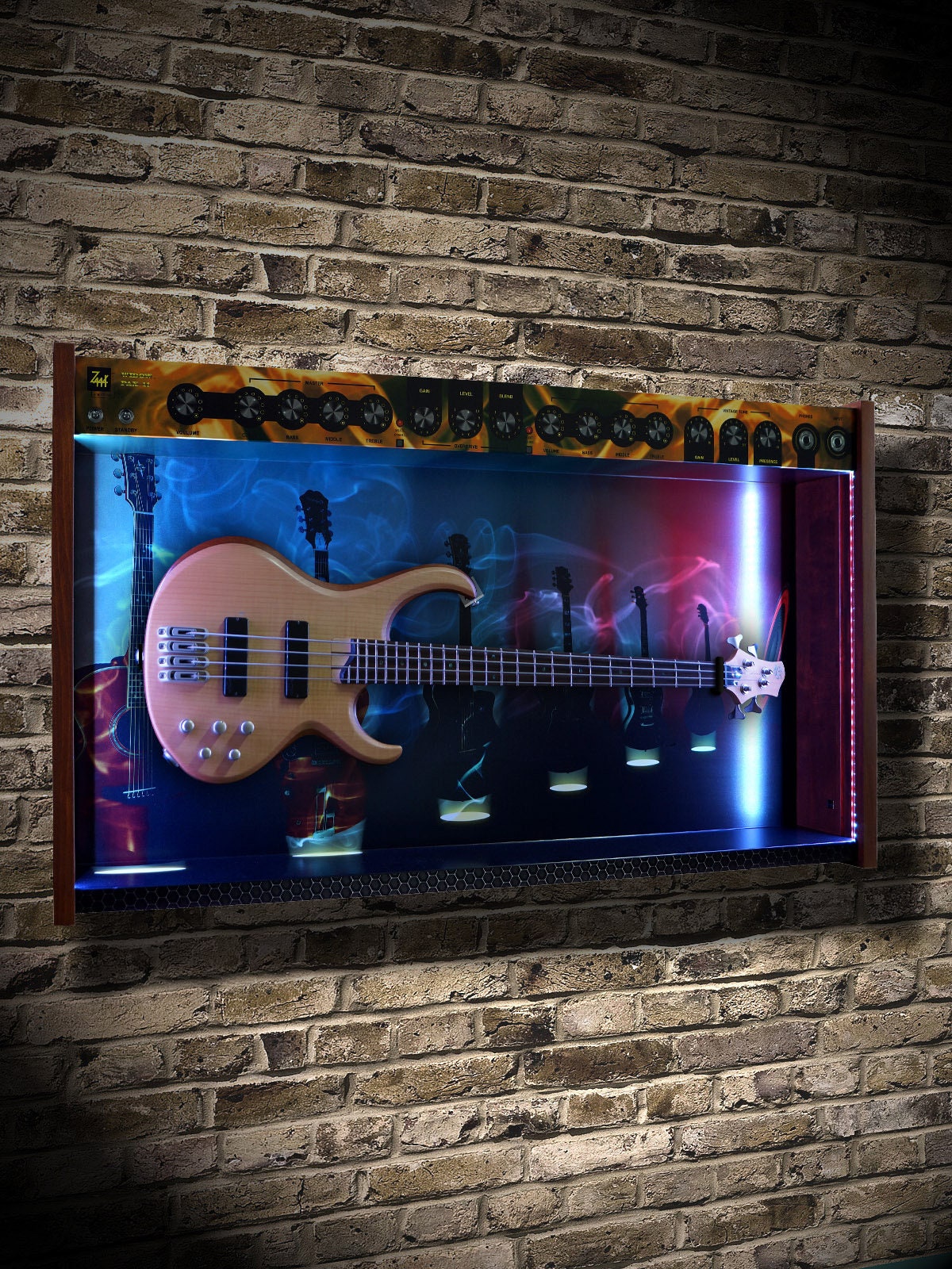 Guitar Display Case "amp" | Guitar Cabinet | Guitar Hanger | RGB LED ...