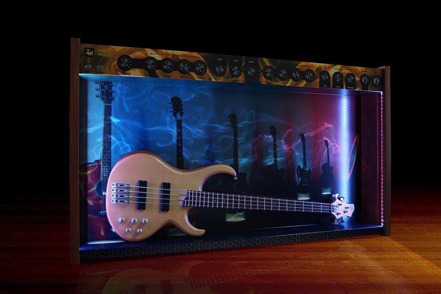 Guitar Display Case "amp" | Guitar Cabinet | Guitar Hanger | RGB LED ...