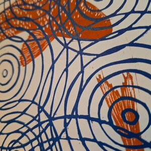 Koi Fish Lino Print Ripples in Water - Etsy UK