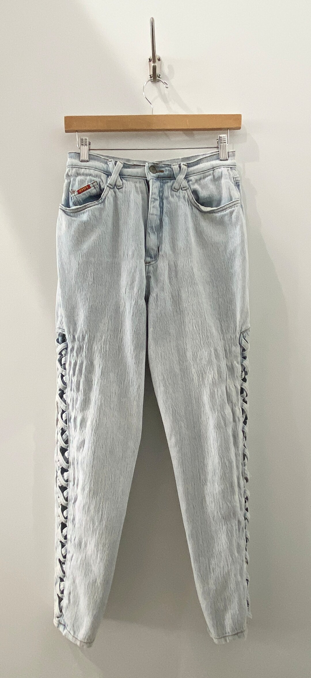 Gino's Lattice Detail Stonewash Denim - Etsy