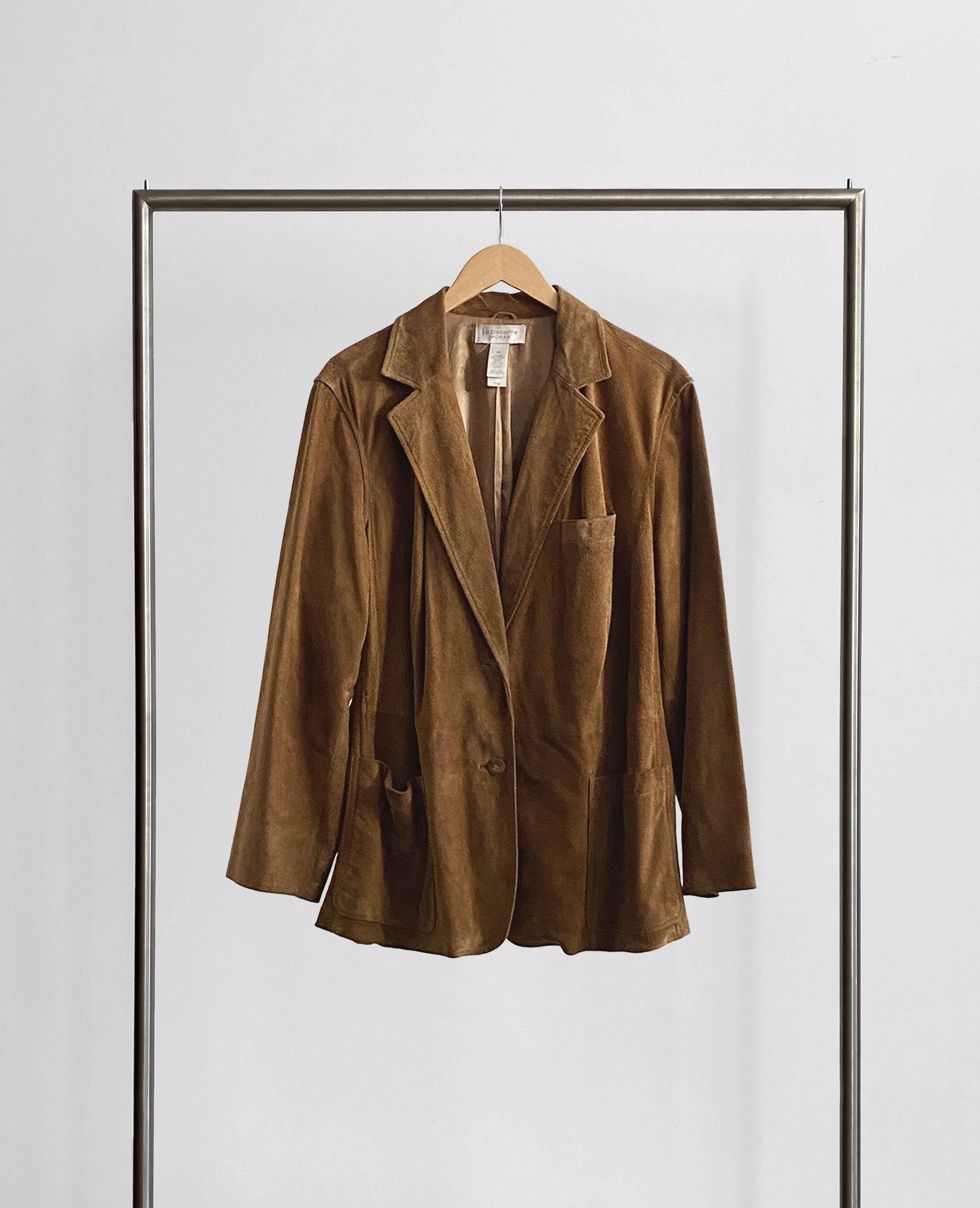 VTG Banana Republic Men's Green 100% Suede Leather Single Breasted ...