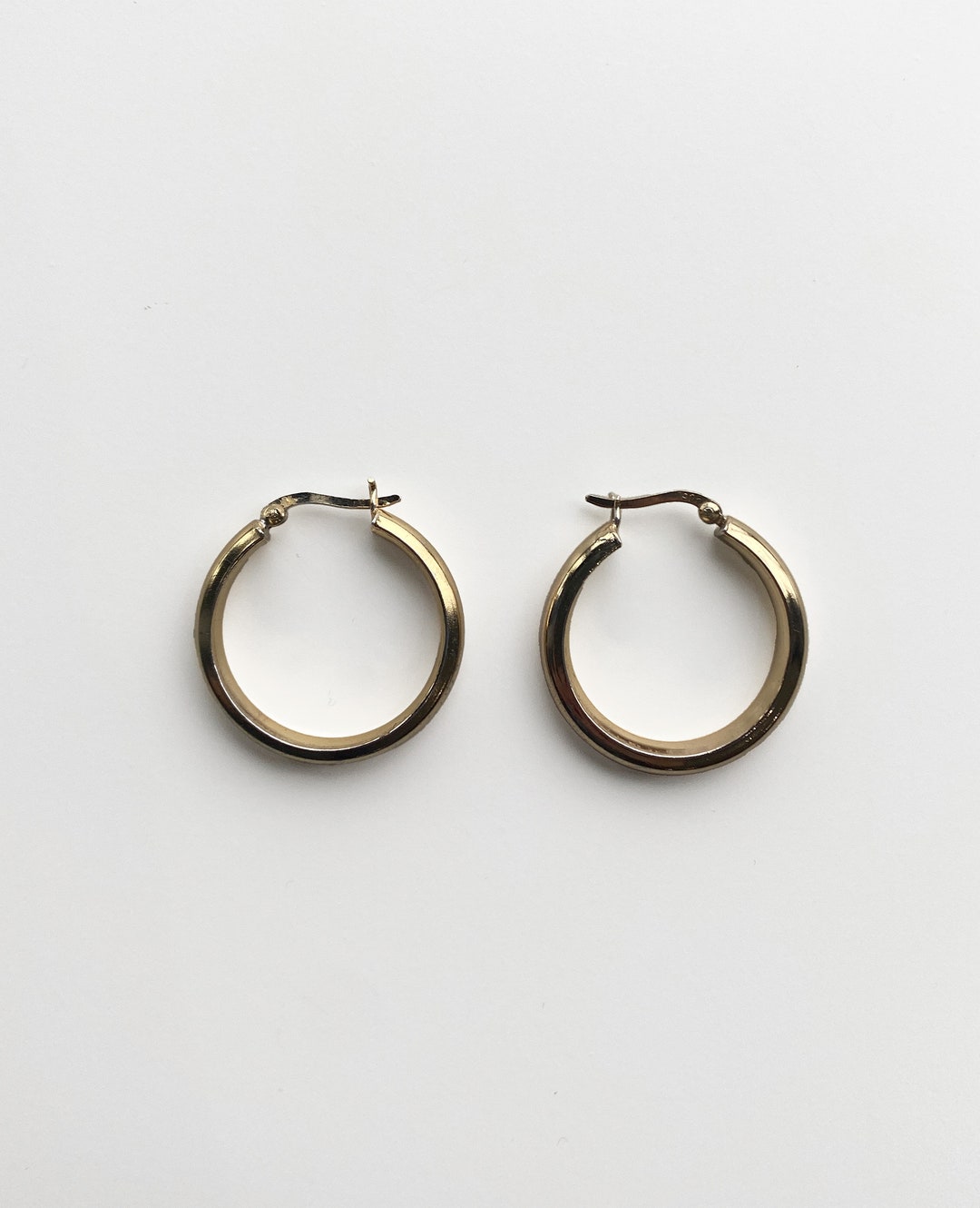 14K Gold Plated Hoop Earrings - Etsy