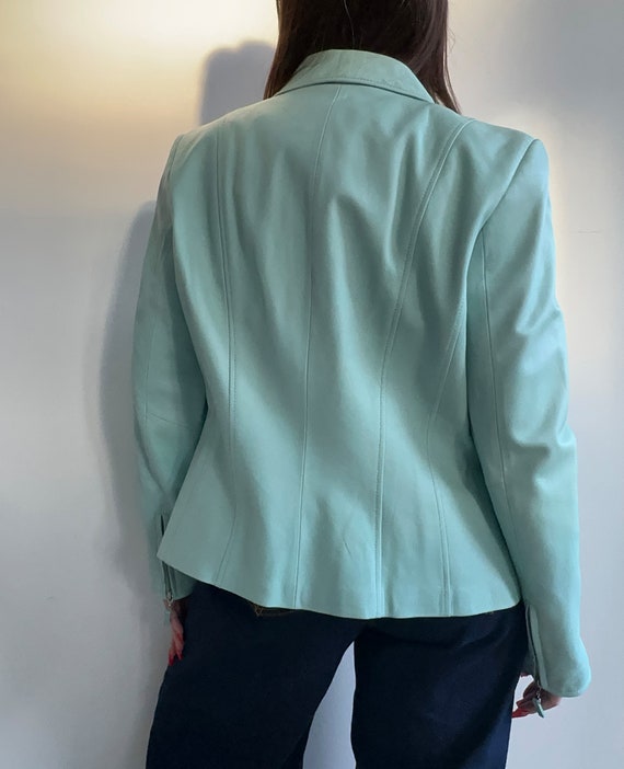 Pamela McCoy Pastel Blue Leather Jacket - Gem