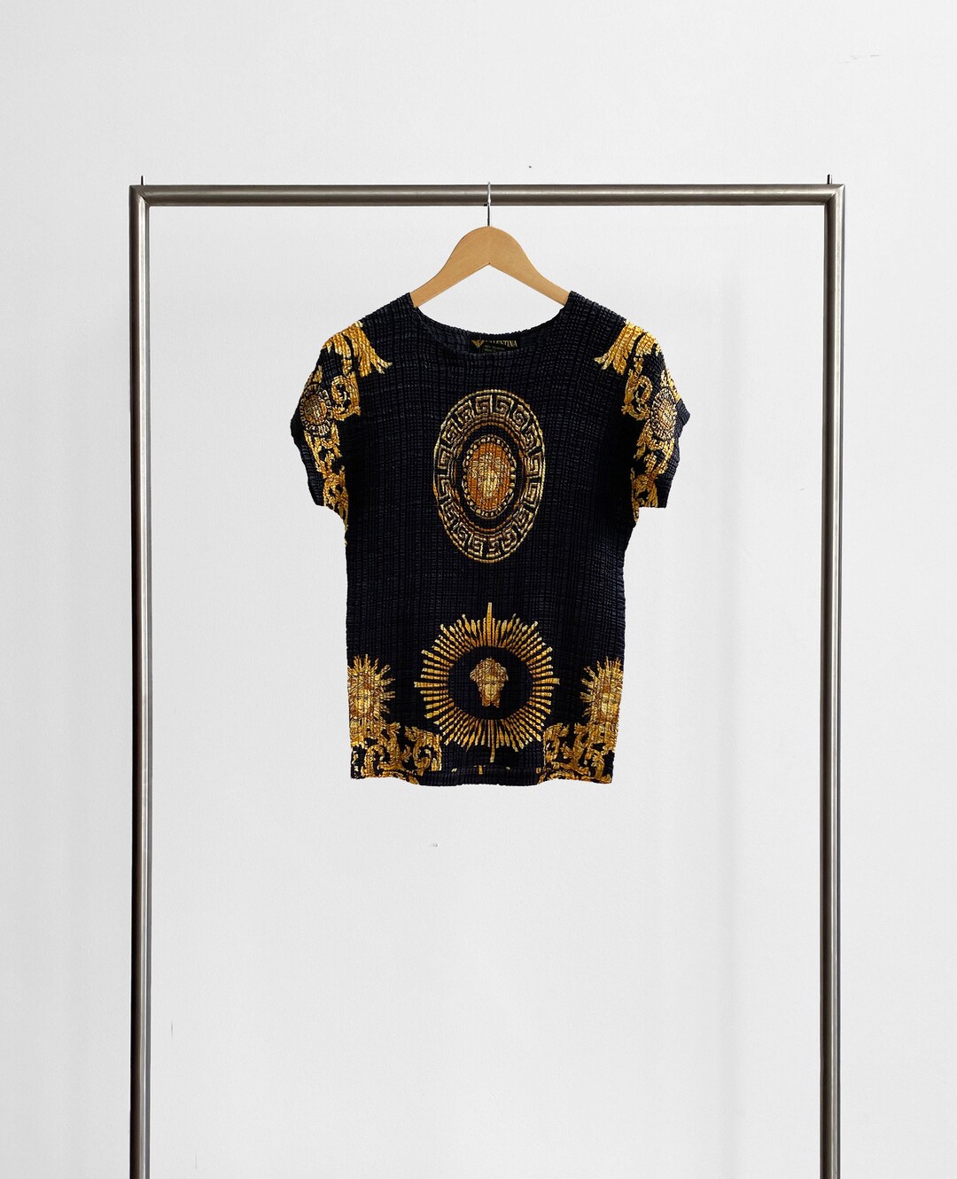 Valentina Black and Gold Crinkle Top - Etsy