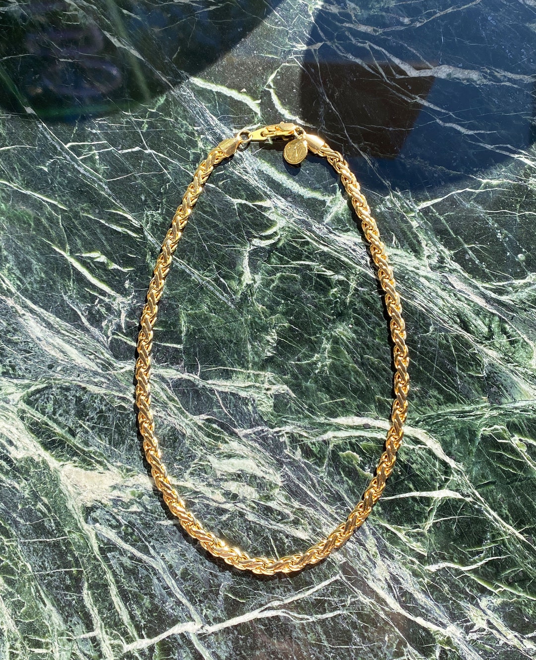 Vintage AKNI Gold Tone Palma Chain Necklace - Etsy