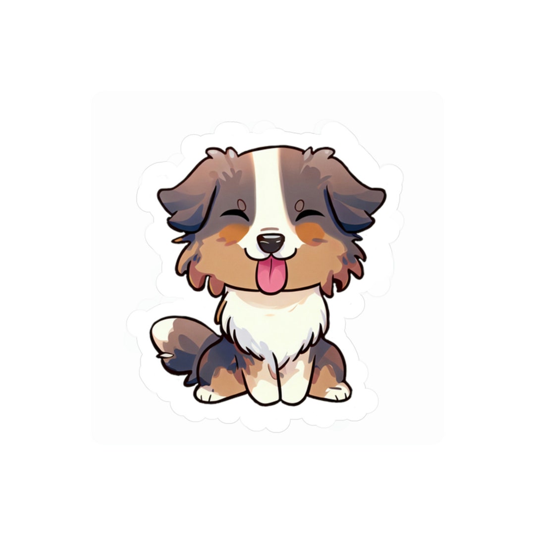 Kawaii Chibi Anime Style Australian Shepherd Dog Kiss-cut - Etsy