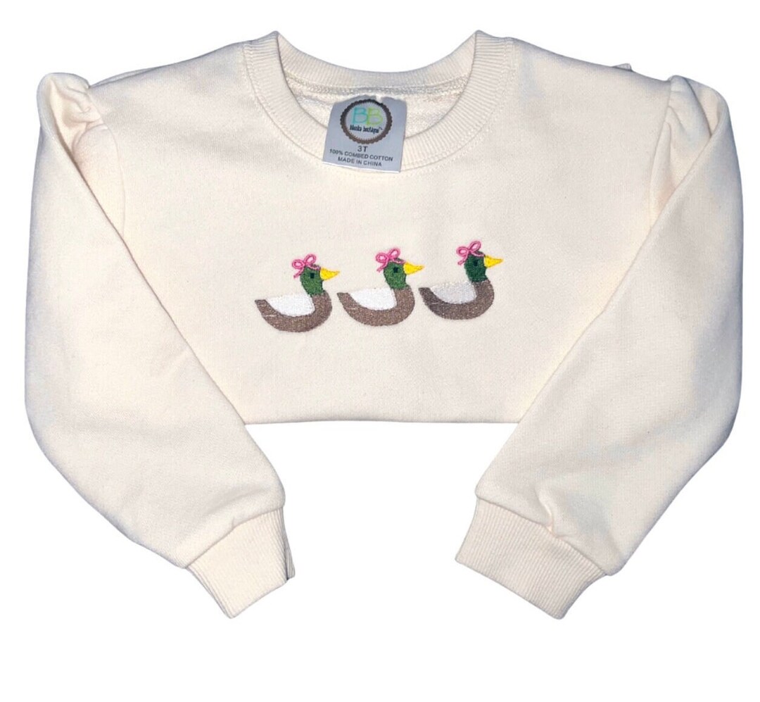 Mallard Duck Puff Sleeve Girls Sweatshirt - Etsy