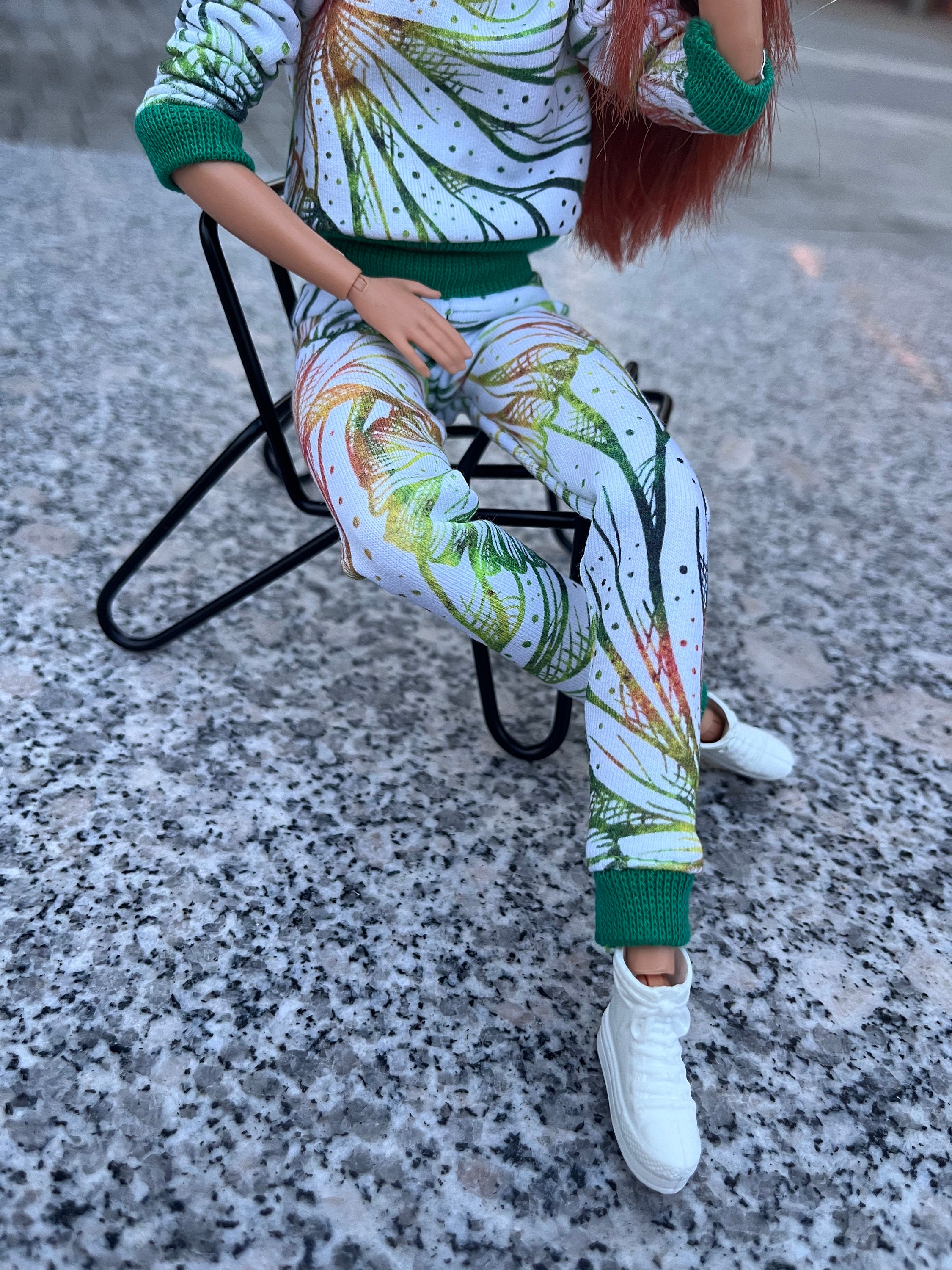 Flower Tracksuit in 1:6 Scale, Cute Hoodie and Pants for 12 Inch Doll ...
