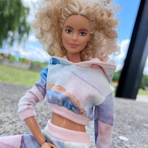 Modern Tracksuit for 12 Inch Doll, Drop Crotch Jogger and Short Hoodie ...