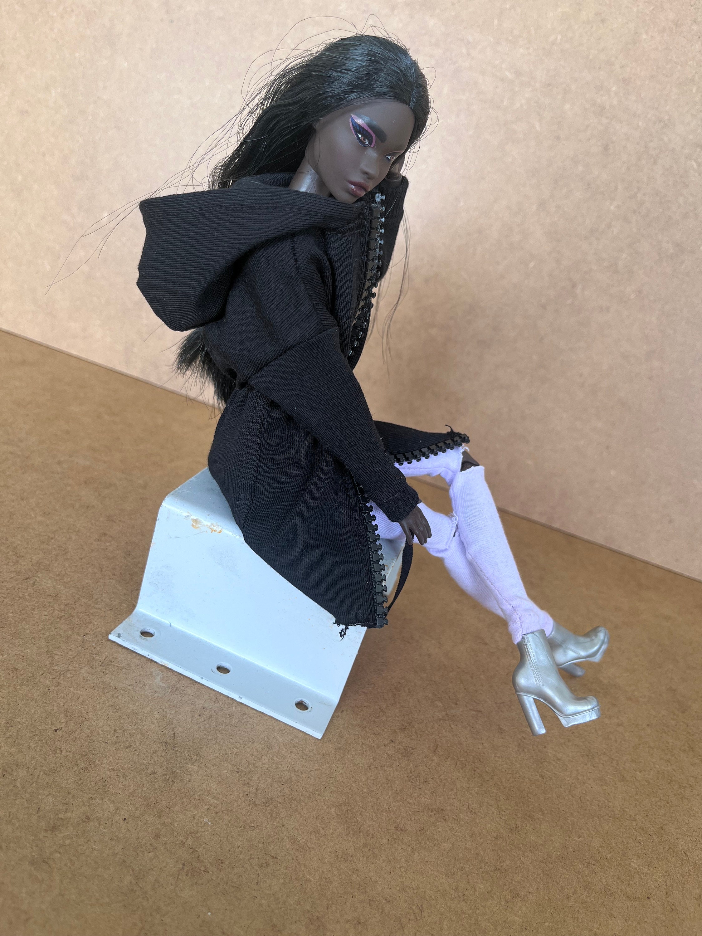12in Doll Hoodie Coat With Belt at the Waist, Original 3/4 Length Parka ...