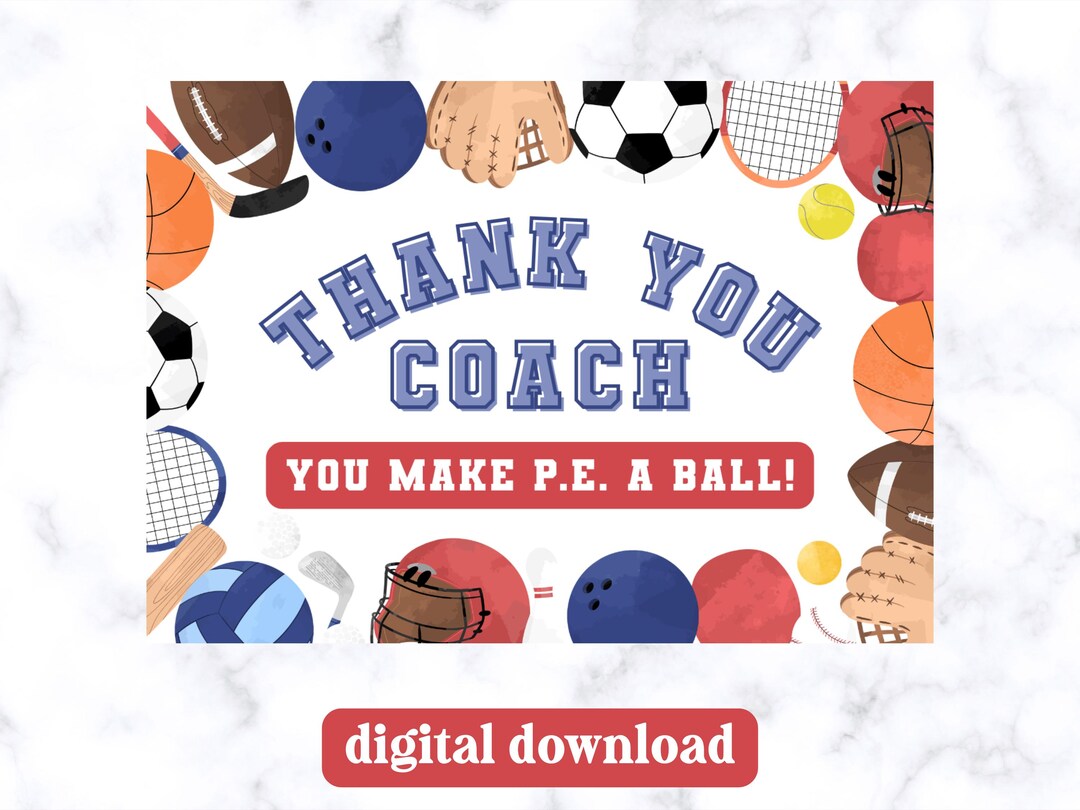 Thank You Coach Tag | PE Teacher Appreciation Gift Tag | Coach You Make ...