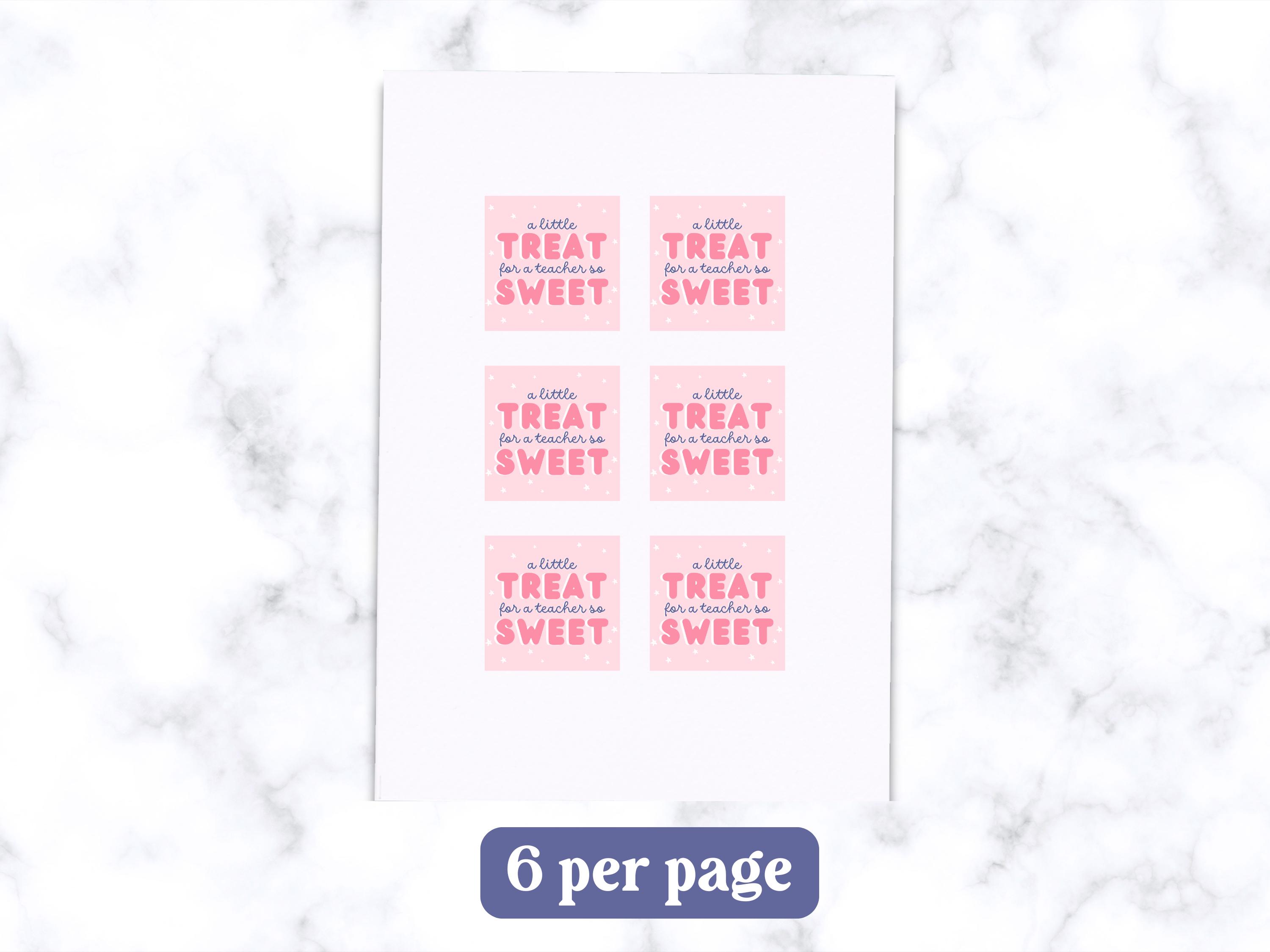 Teacher Appreciation Gift Tag, Printable Treat Tag, Sweet Teacher Gift ...
