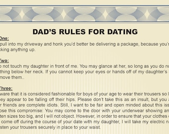 Rules for Dating My Daughter PNG Design - Etsy