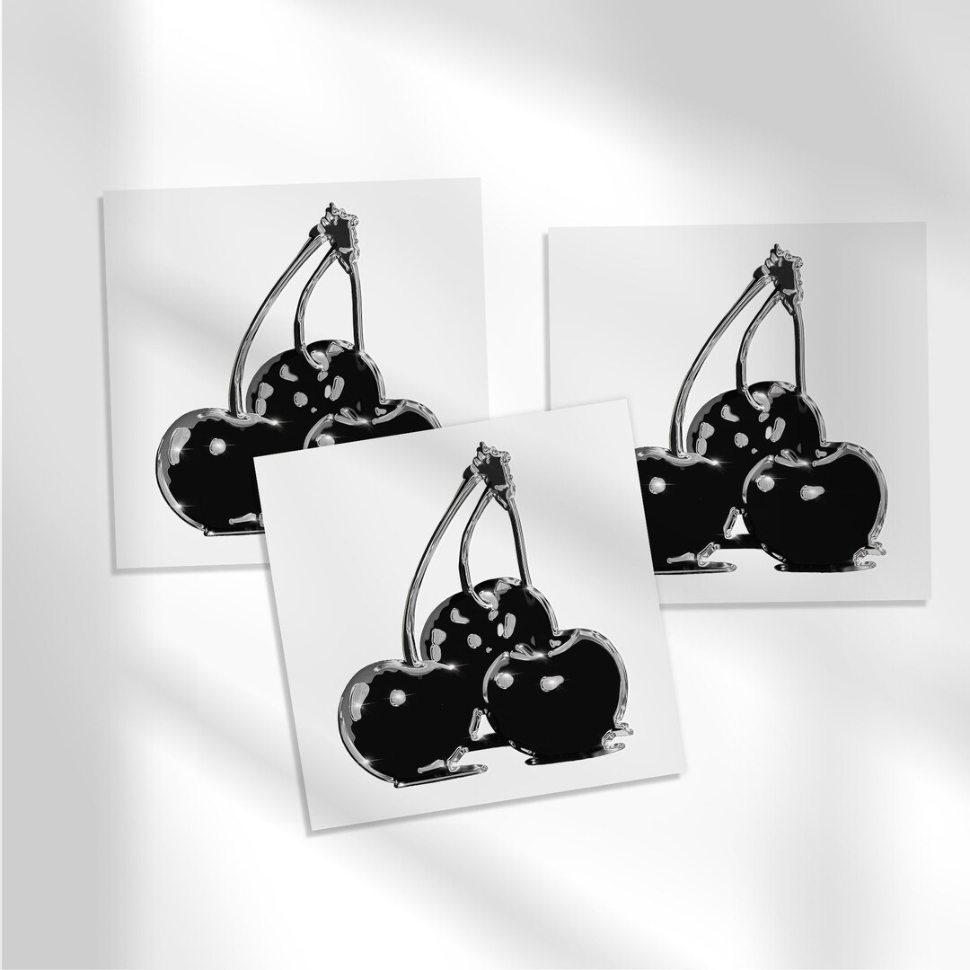 Chrome Cherries - Print - Etsy