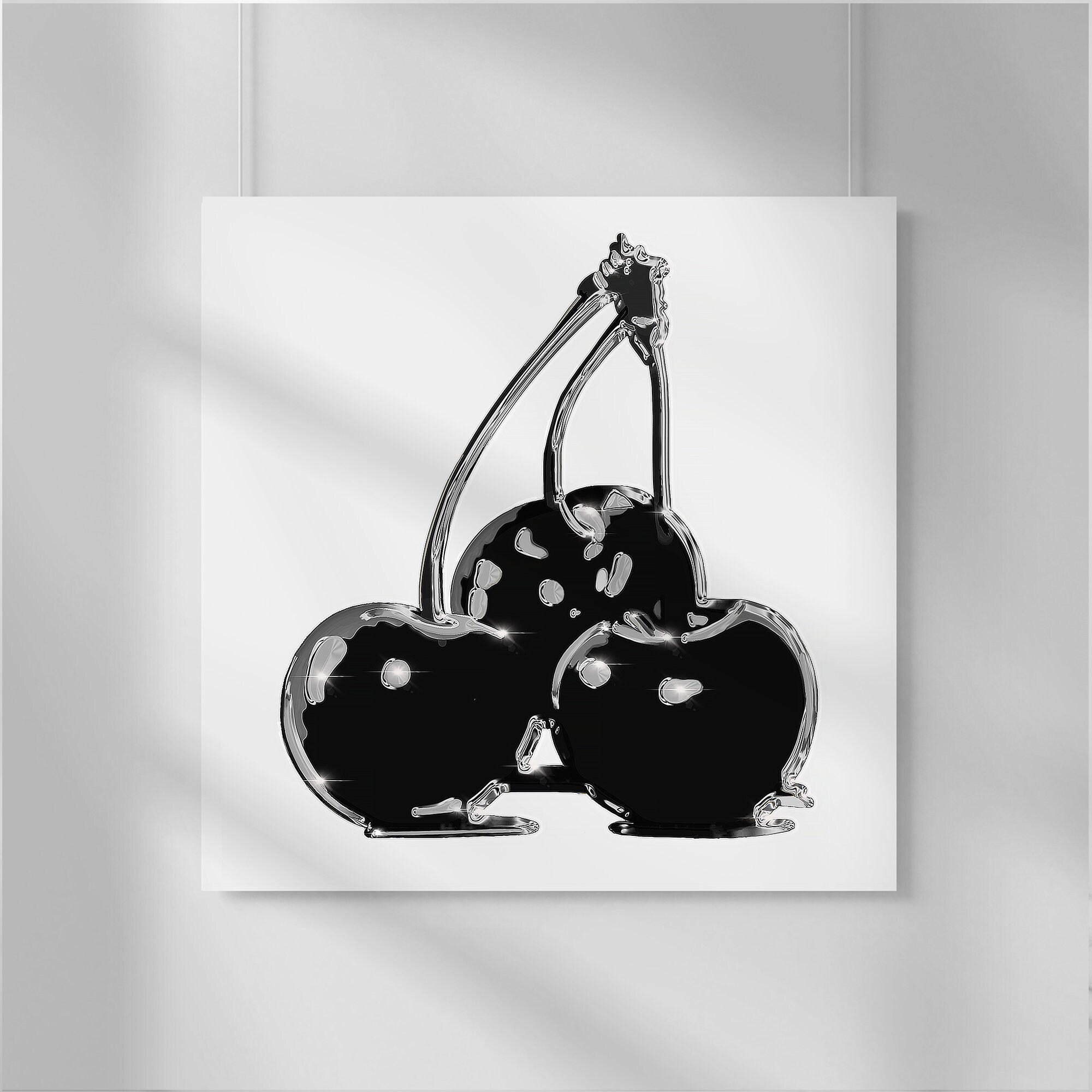 Chrome Cherries Print - Etsy