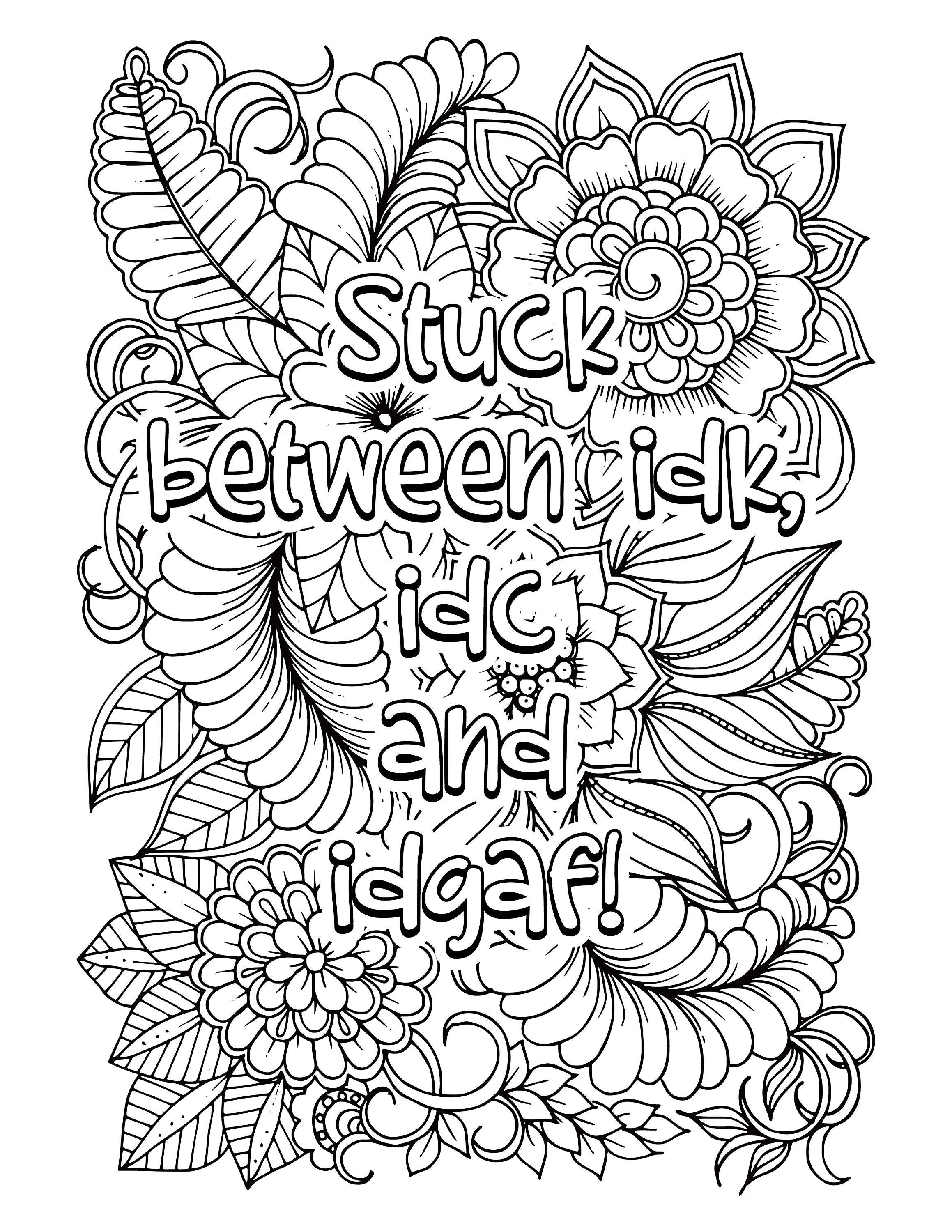 20 Funny Adult Coloring Book Printable Pages - Etsy