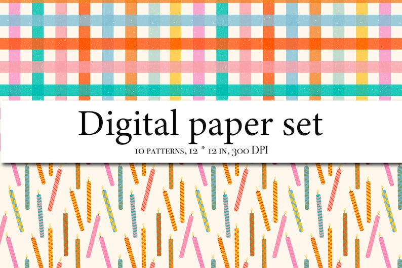 Birthday Digital Papers, Seamless Party Designs, Simple Birthday ...