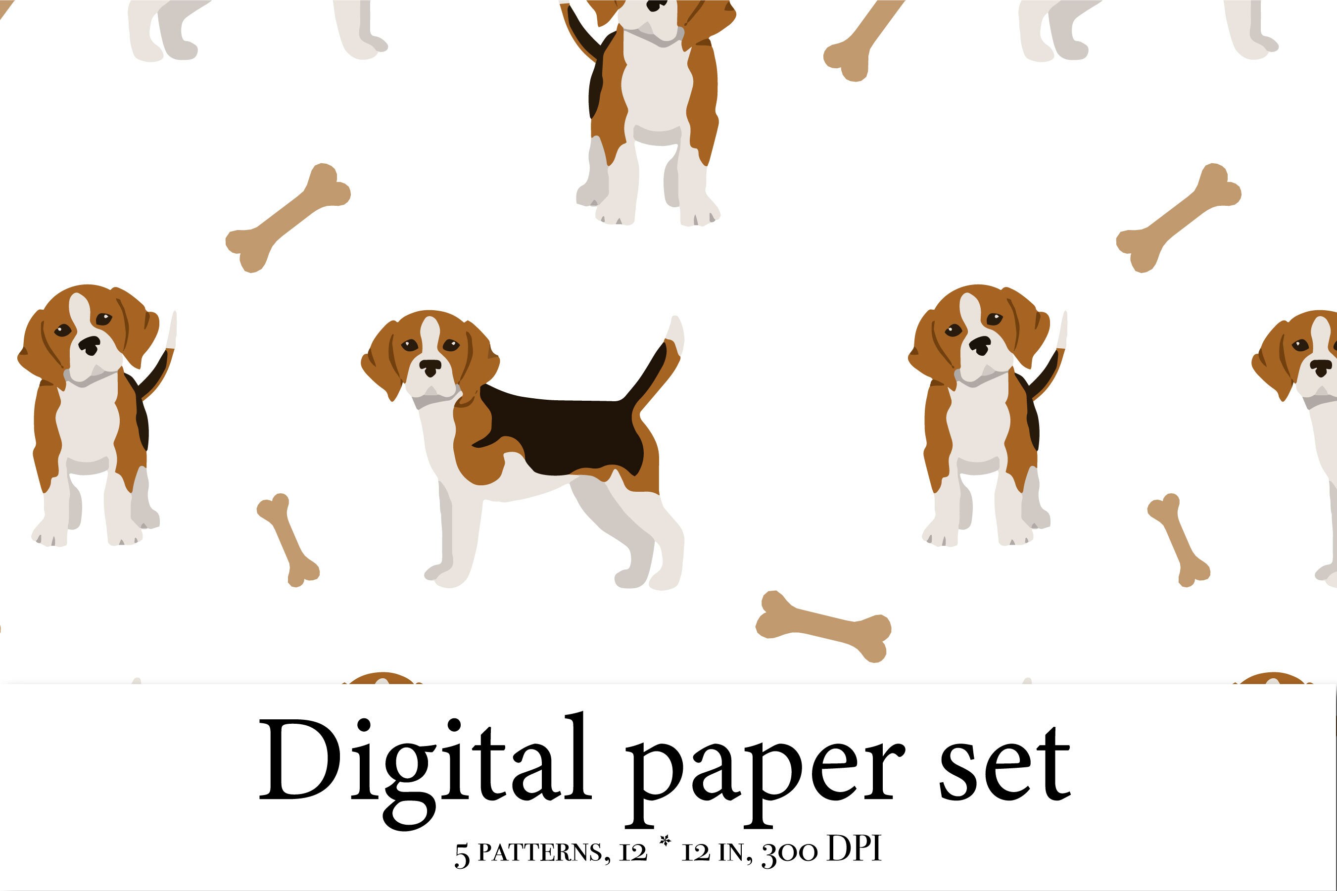 Puppy Dog Printable Papers, Dog Digital Papers, Cute Pug Dog Digital ...