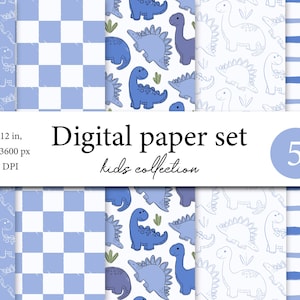 Dinosaur Digital Paper, Jurassic Scrapbook Papers, Dinosaurs Wallpaper ...