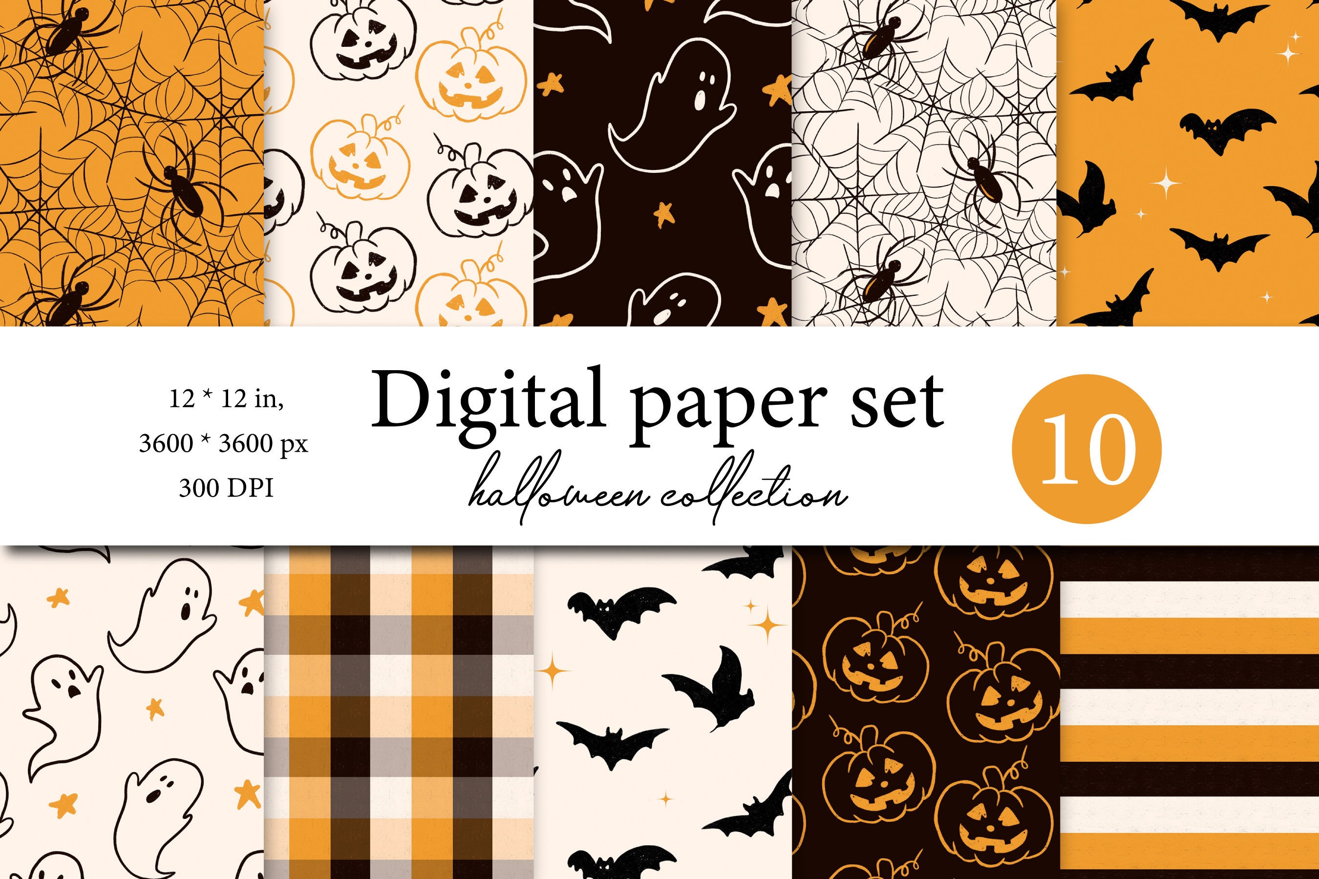 Halloween Digital Paper, Trick or Treat Scrapbook Papers, Boo Wallpaper ...