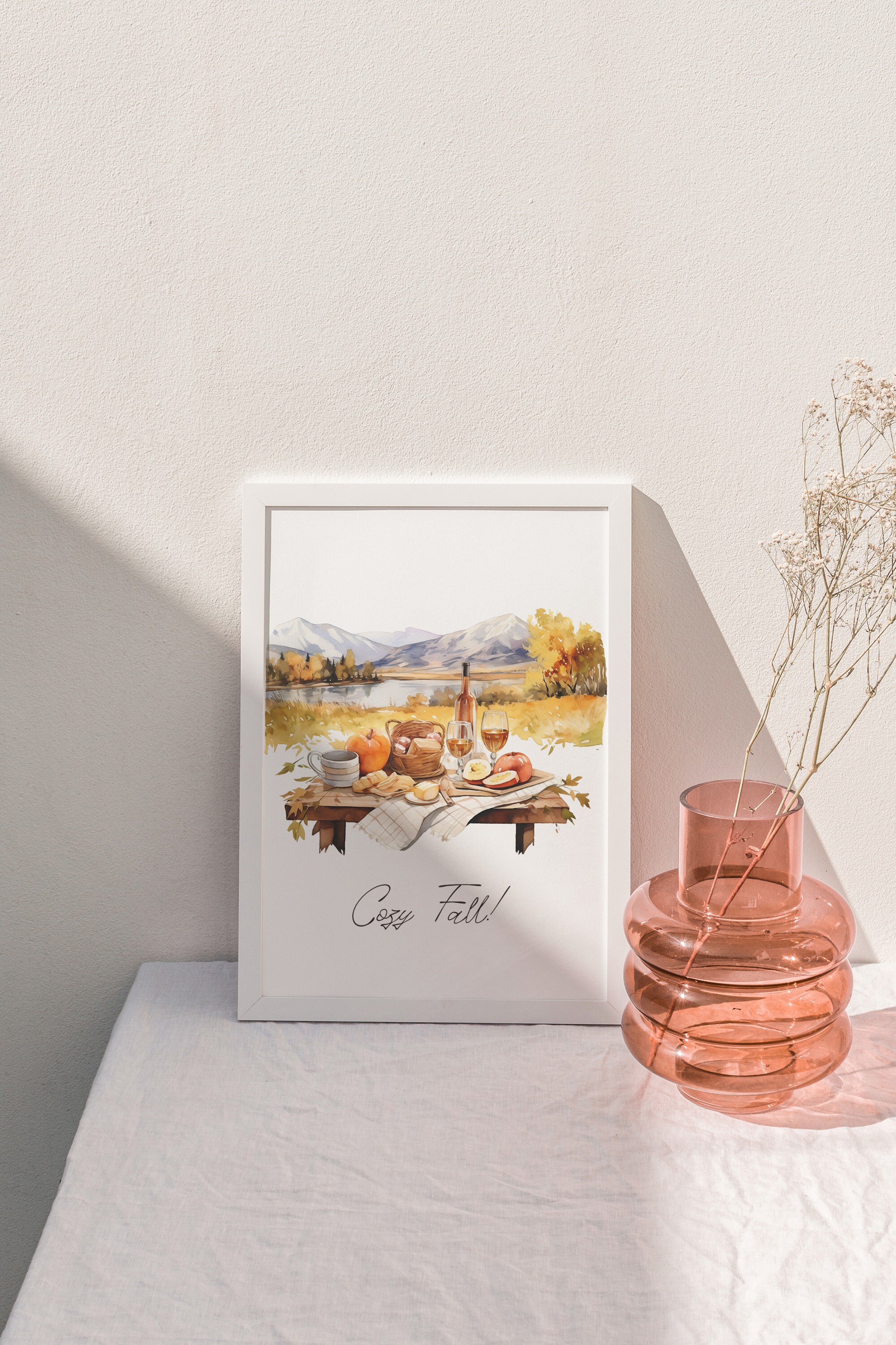 Watercolor Fall Clipart Watercolor Autumn Nature Scenery Background ...