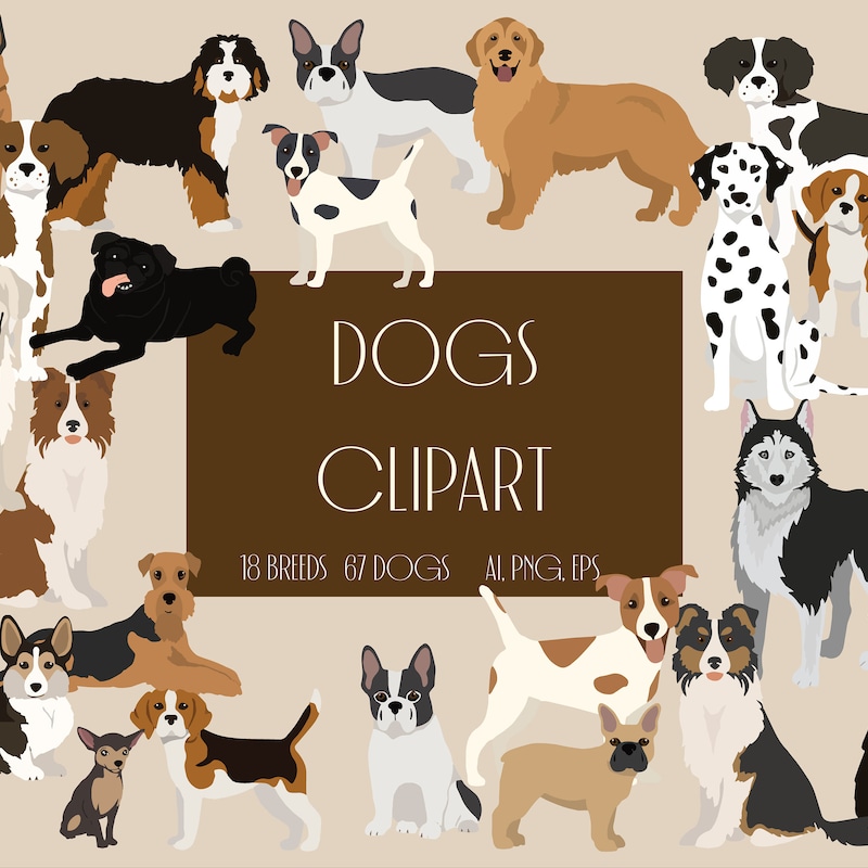Dog Clipart - Etsy
