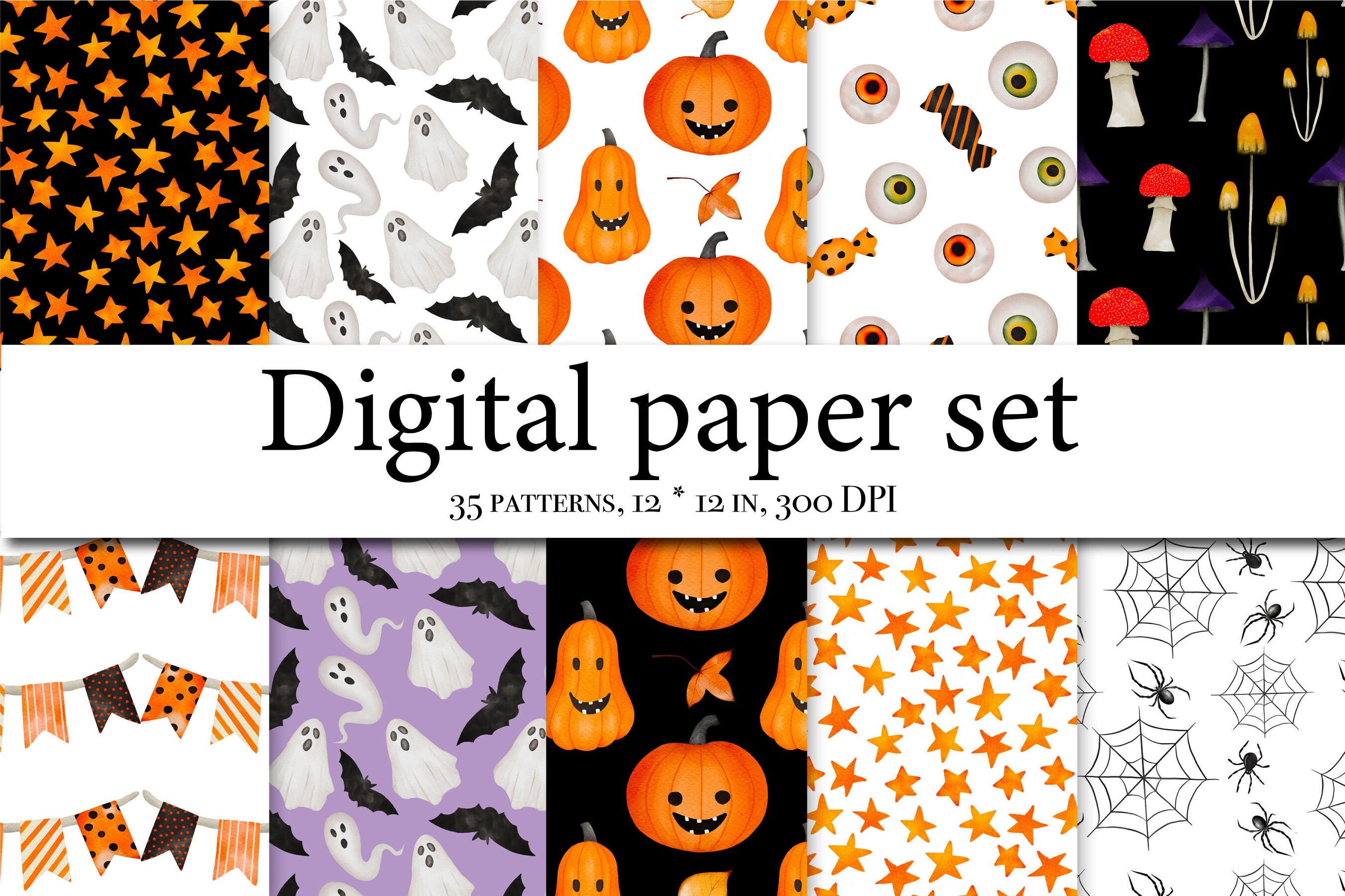Halloween Seamless Paper Digital Scrapbooking Halloween - Etsy