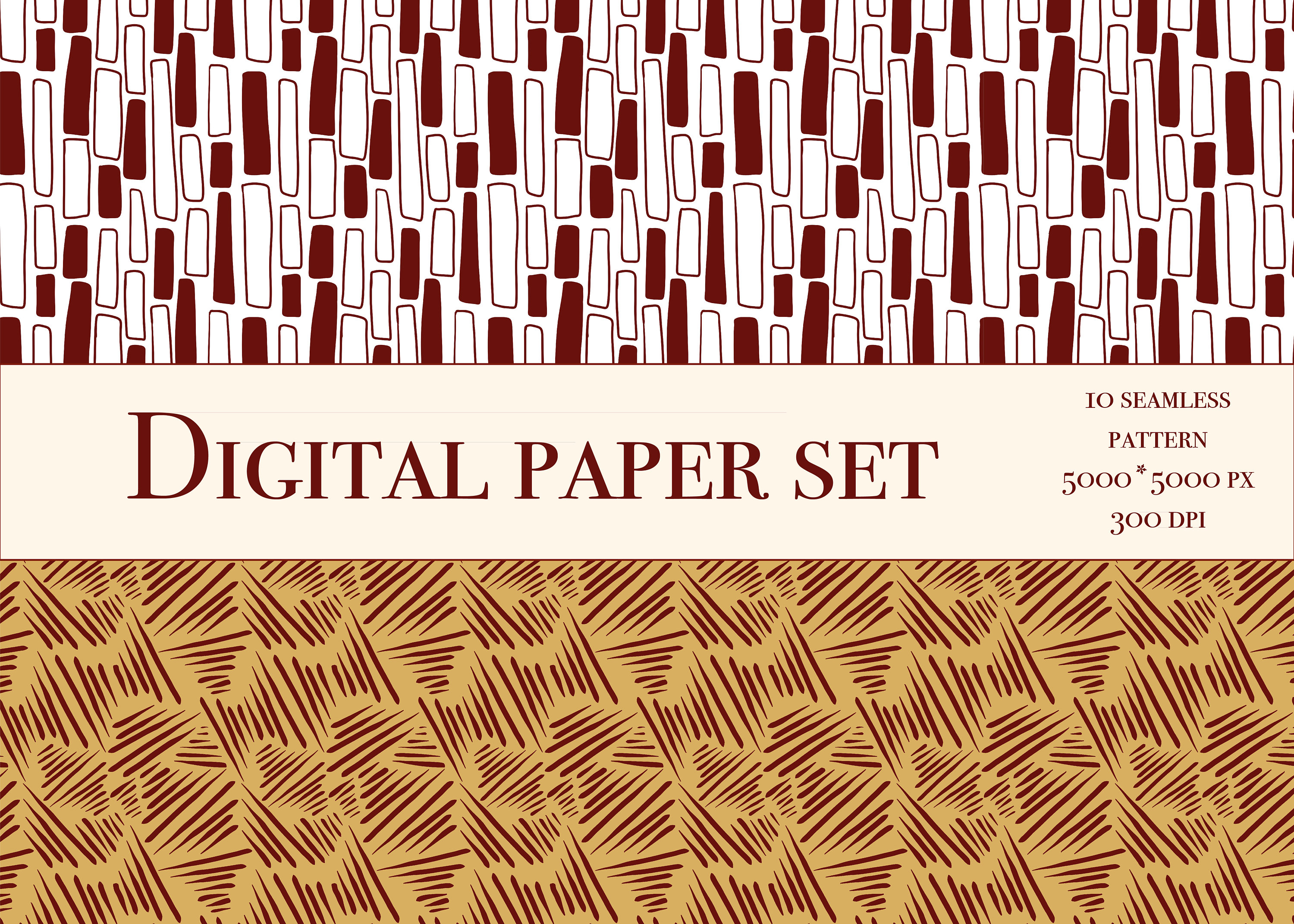 Boho Abstract Digital Paper modern Brush Strokes Paper Pack Trendy ...