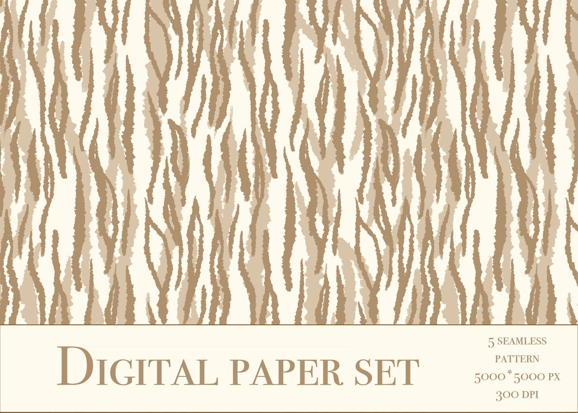 Neutral Animal Print Digital Paper, Seamless Animal Skin Patterns With ...