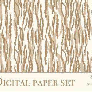Neutral Animal Print Digital Paper, Seamless Animal Skin Patterns With ...