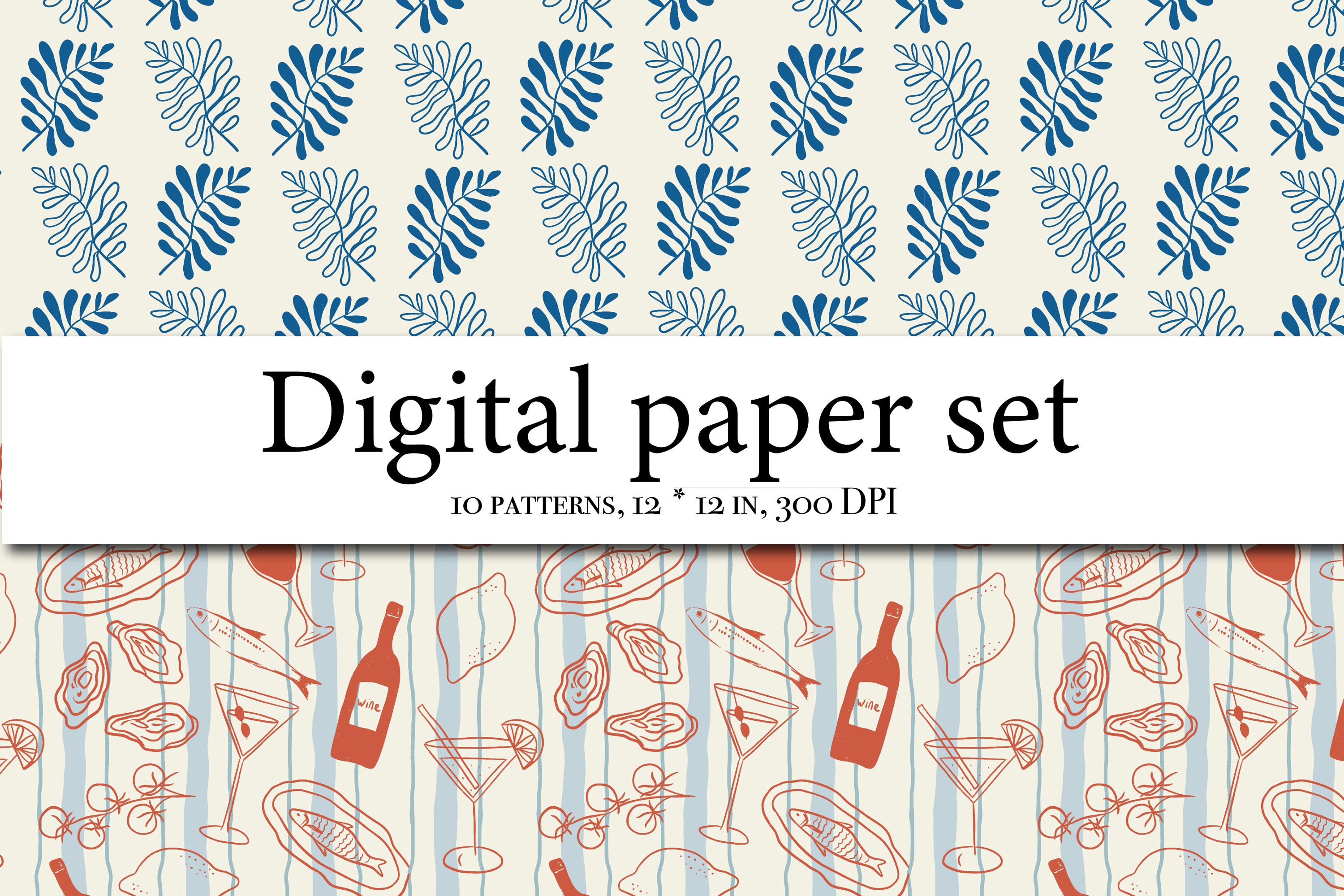 Sea Digital Paper-underwater Ocean - Coastal Digital Paper Set ...