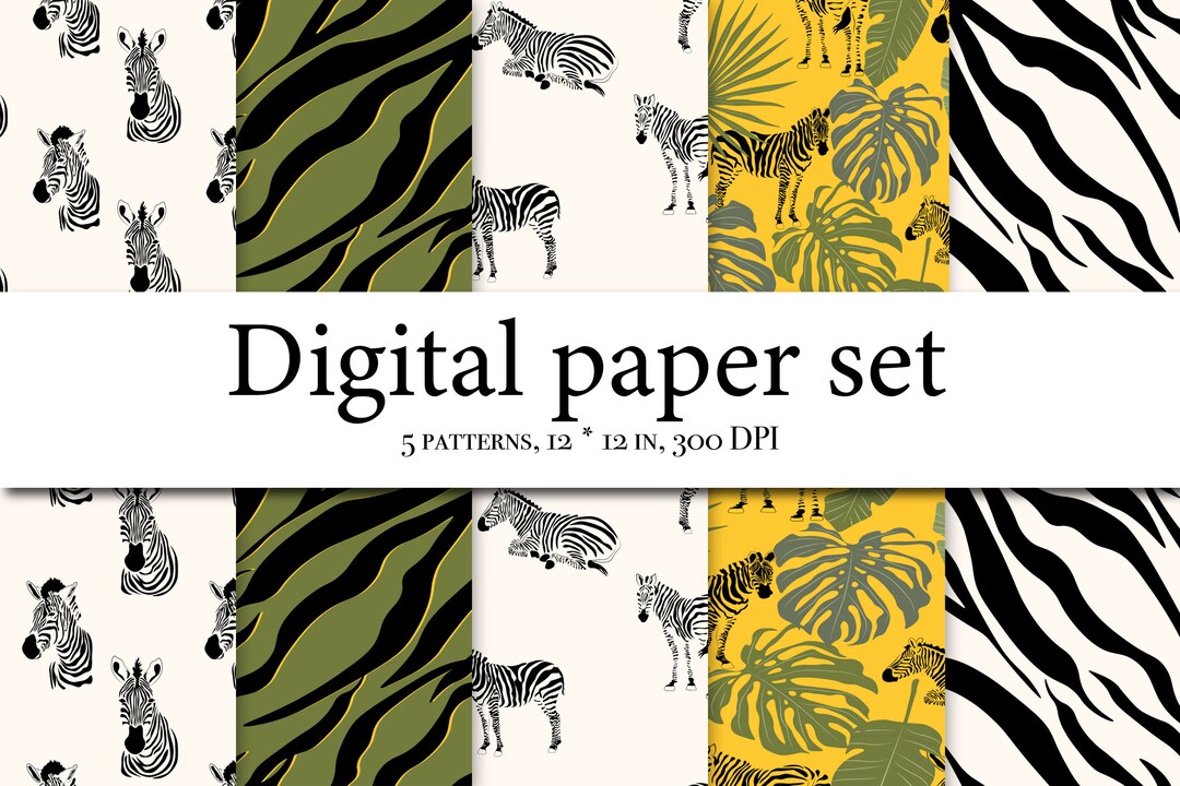 Zebra Digital Papers - Zebra Seamless Pattern - Scrapbook Paper ...