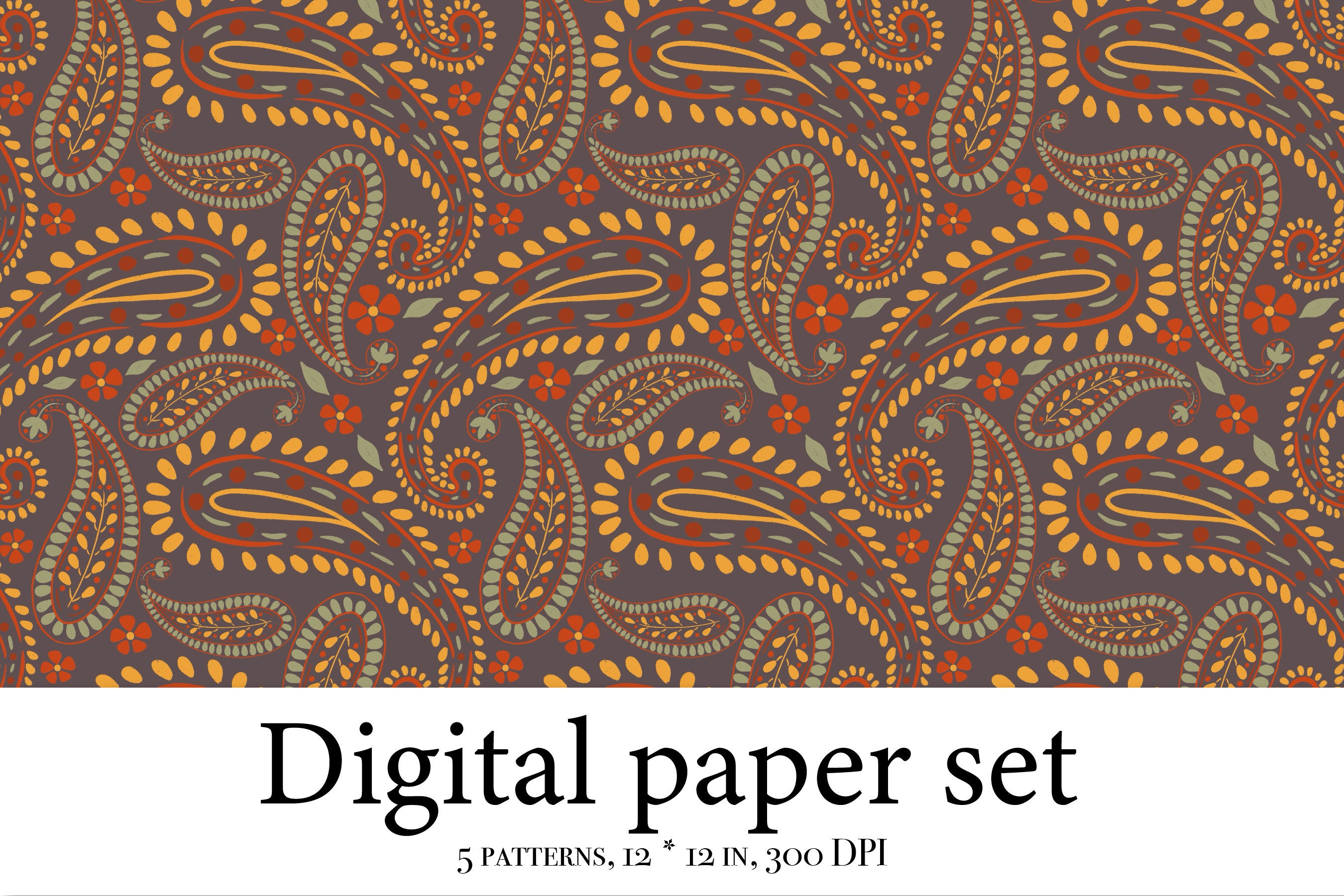 Colorful Paisley Digital Paper Pack - Instant Download for Crafts ...