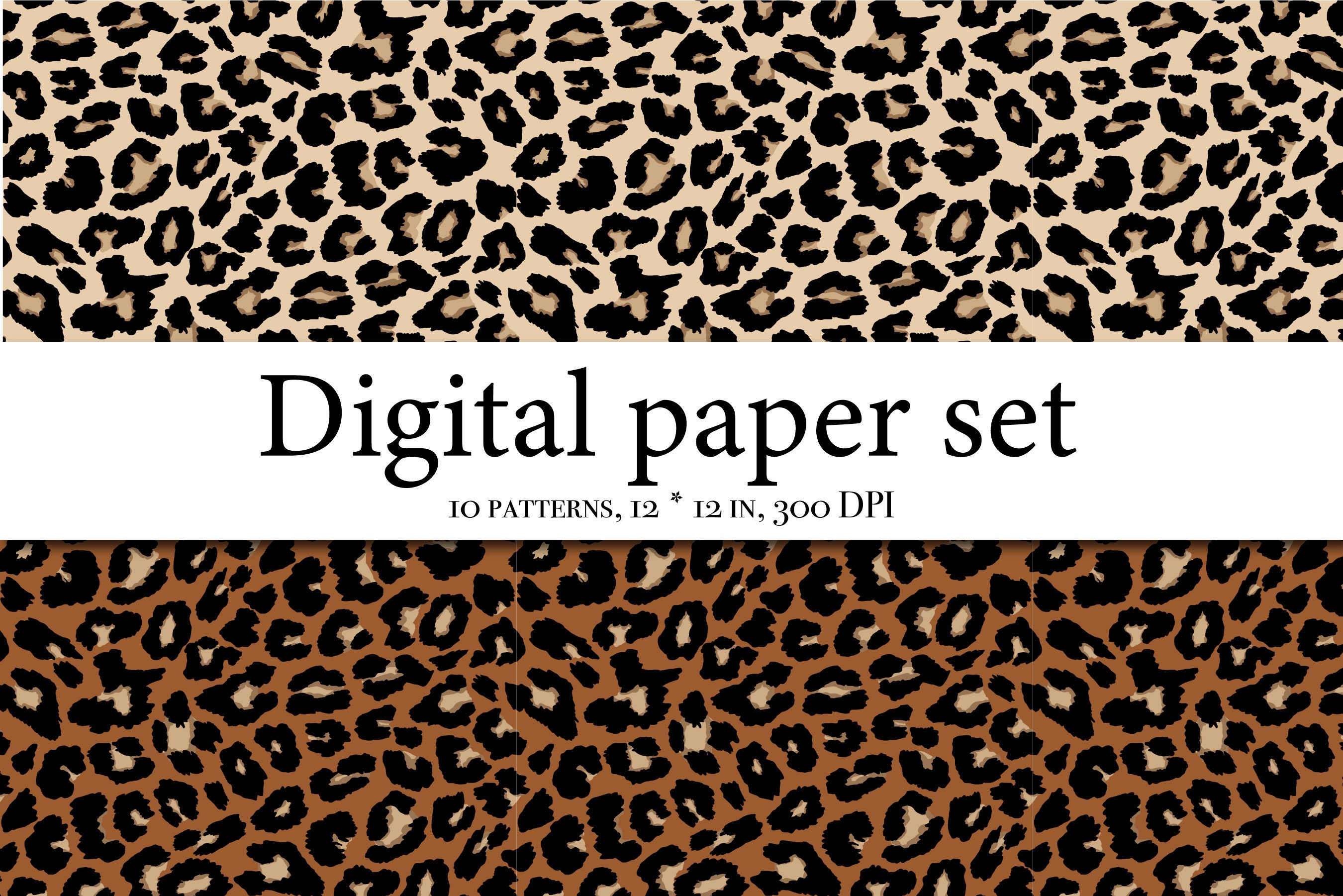 Leopard Digital Paper, Seamless Pattern With Animal Print, Leopard ...