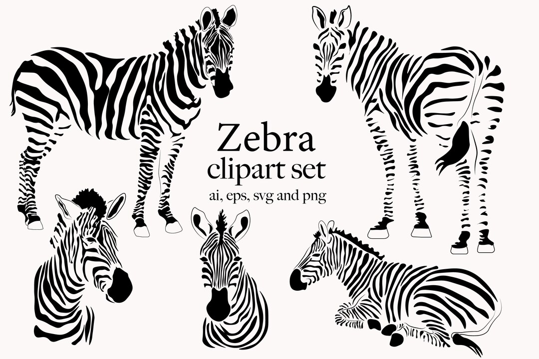 Zebra Digital Clipart, Individual Zebra Elements, Logo Elements, Zebra ...