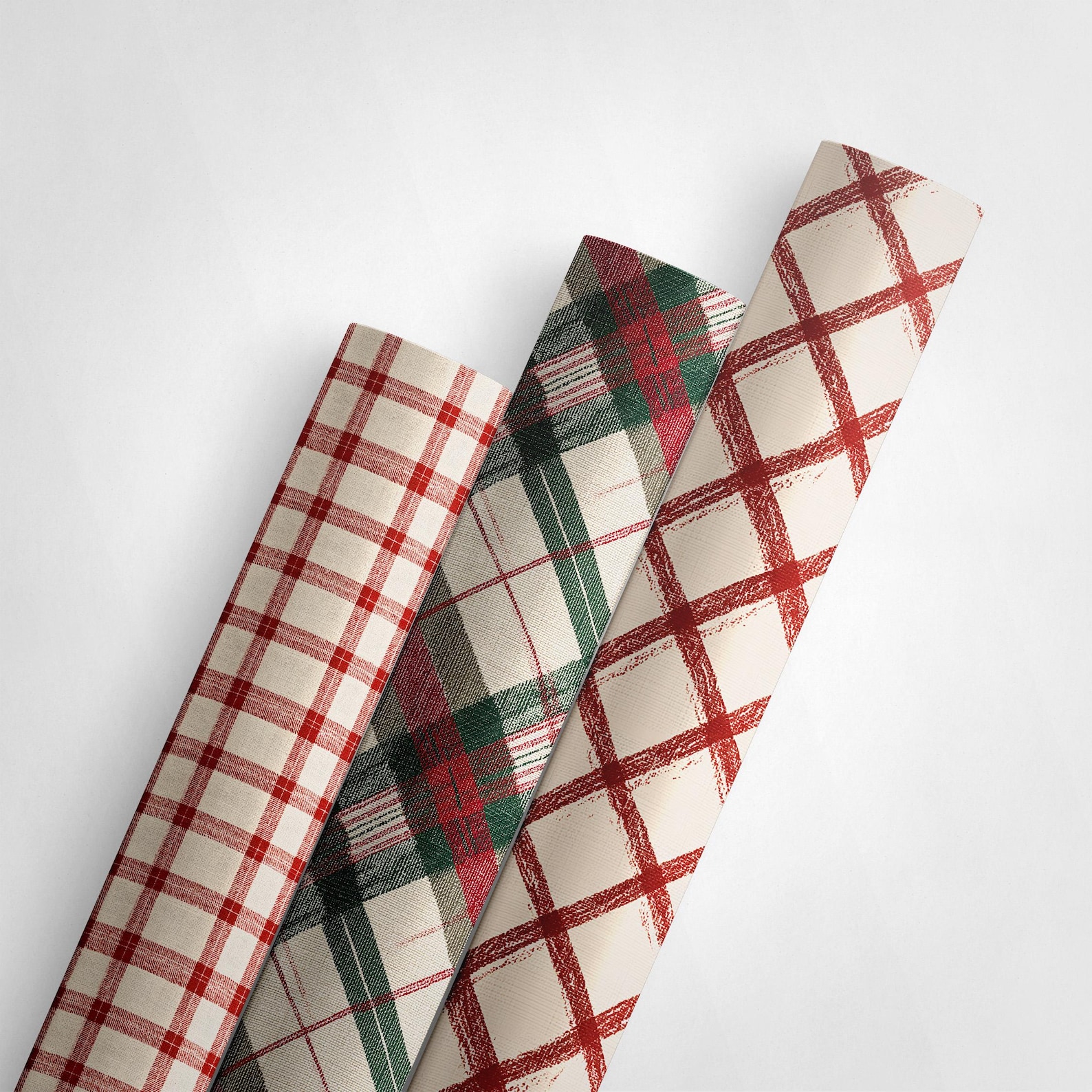 Vintage Christmas Plaid Digital Paper Bundle – 5 Seamless Tartan ...