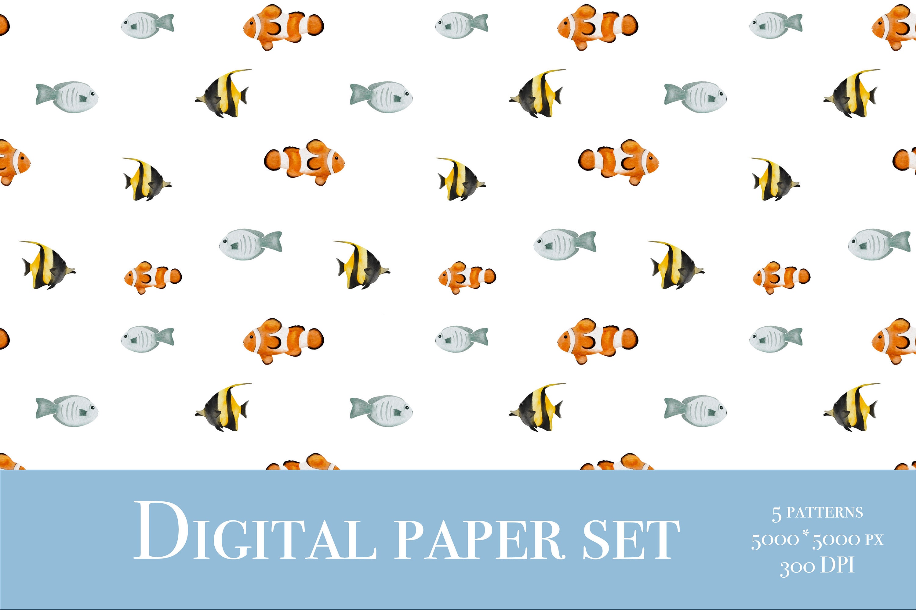 Underwater Digital Paper Seamless Digital Paper Ocean Digital Papers ...