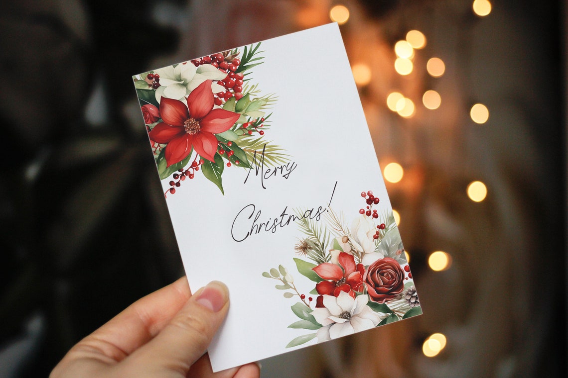 Whimsical Watercolor Christmas Bouquets Clipart Set - Festive Floral ...