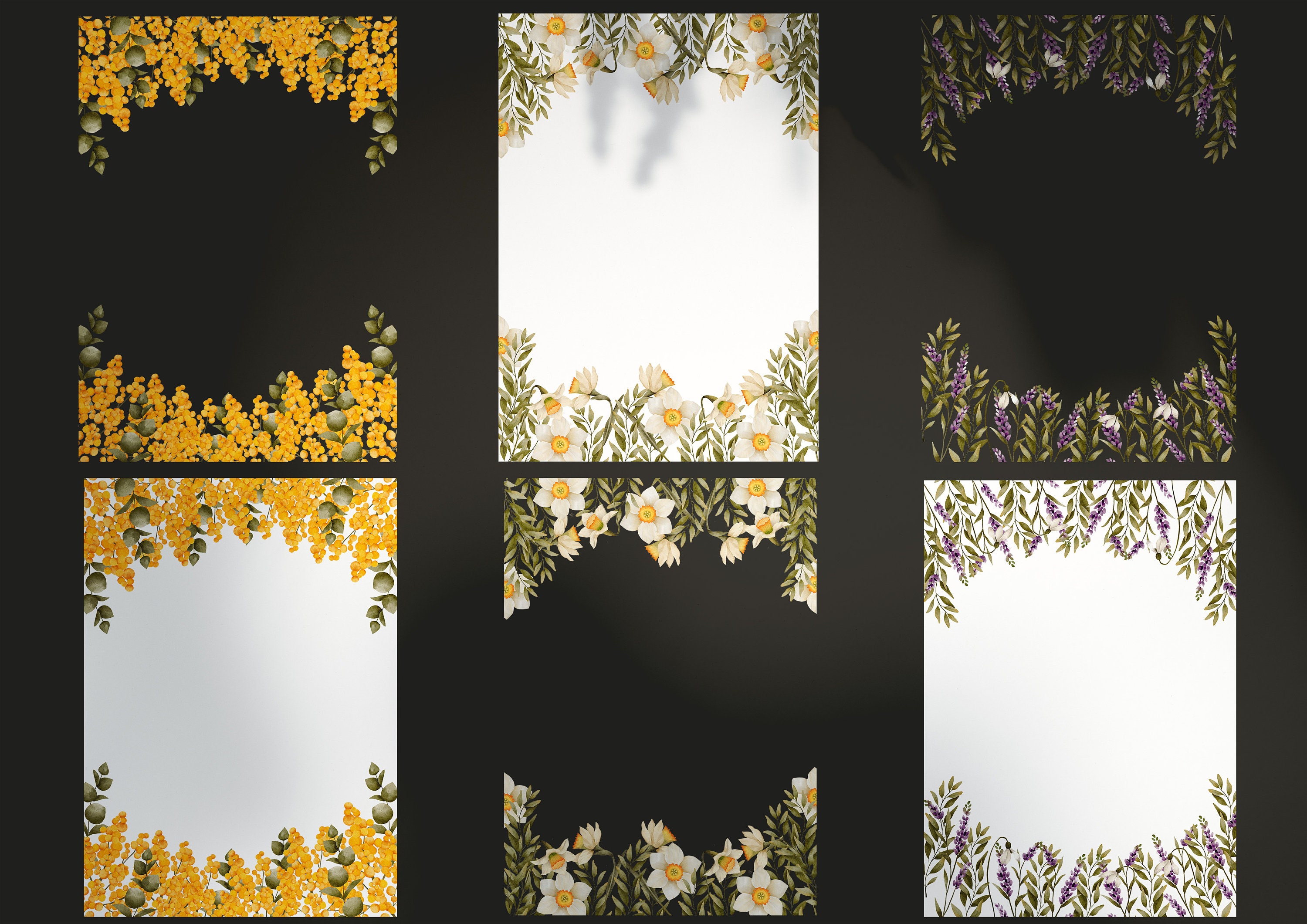 Wildflower Spring Floral Clipart Frame- Watercolor Garden Spring ...