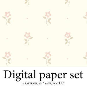 Elegant Floral Digital Paper Set, Boho Scrapbook Paper, Boho ...