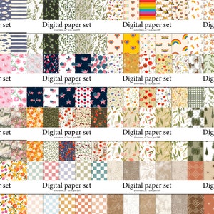 Digital Paper Bundle - Seamless Patterns - Printable Scrapbook ...