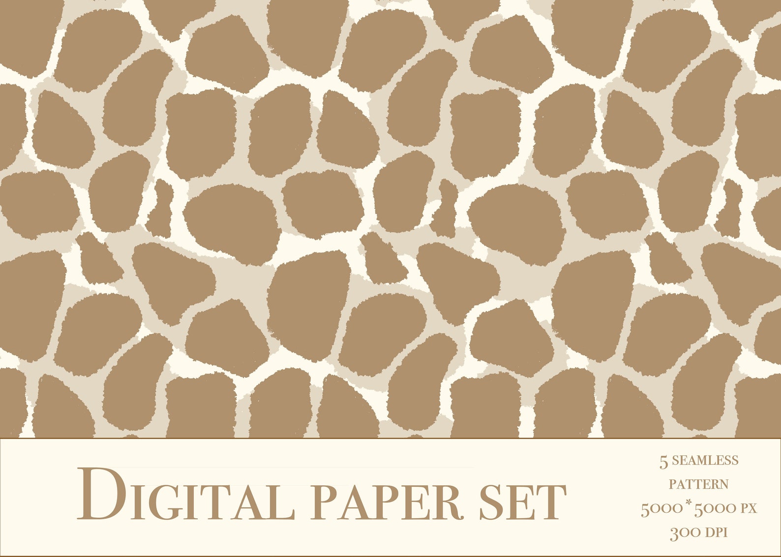 Neutral Animal Print Digital Paper, Seamless Animal Skin Patterns With ...