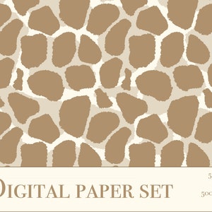 Neutral Animal Print Digital Paper, Seamless Animal Skin Patterns With ...