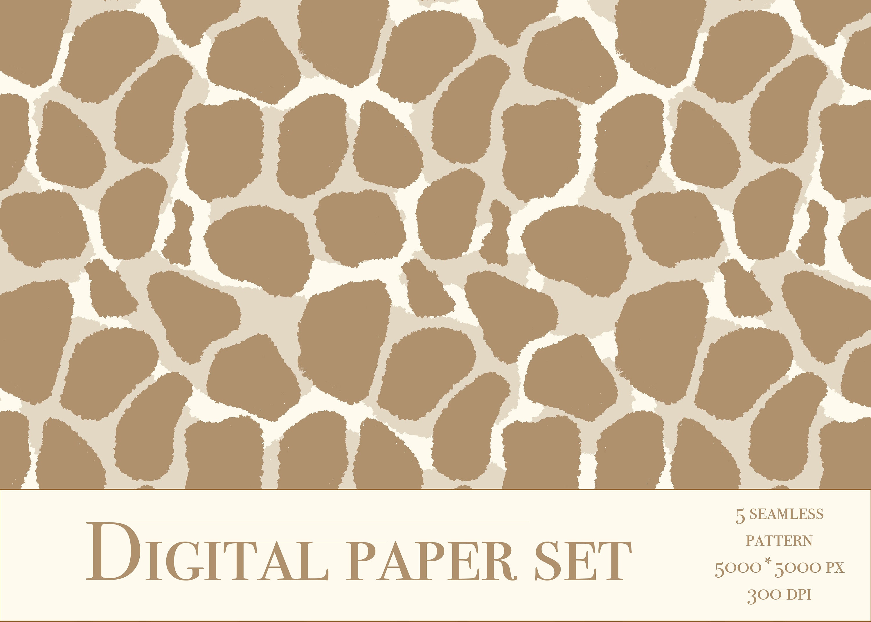 Neutral Animal Print Digital Paper, Seamless Animal Skin Patterns With ...