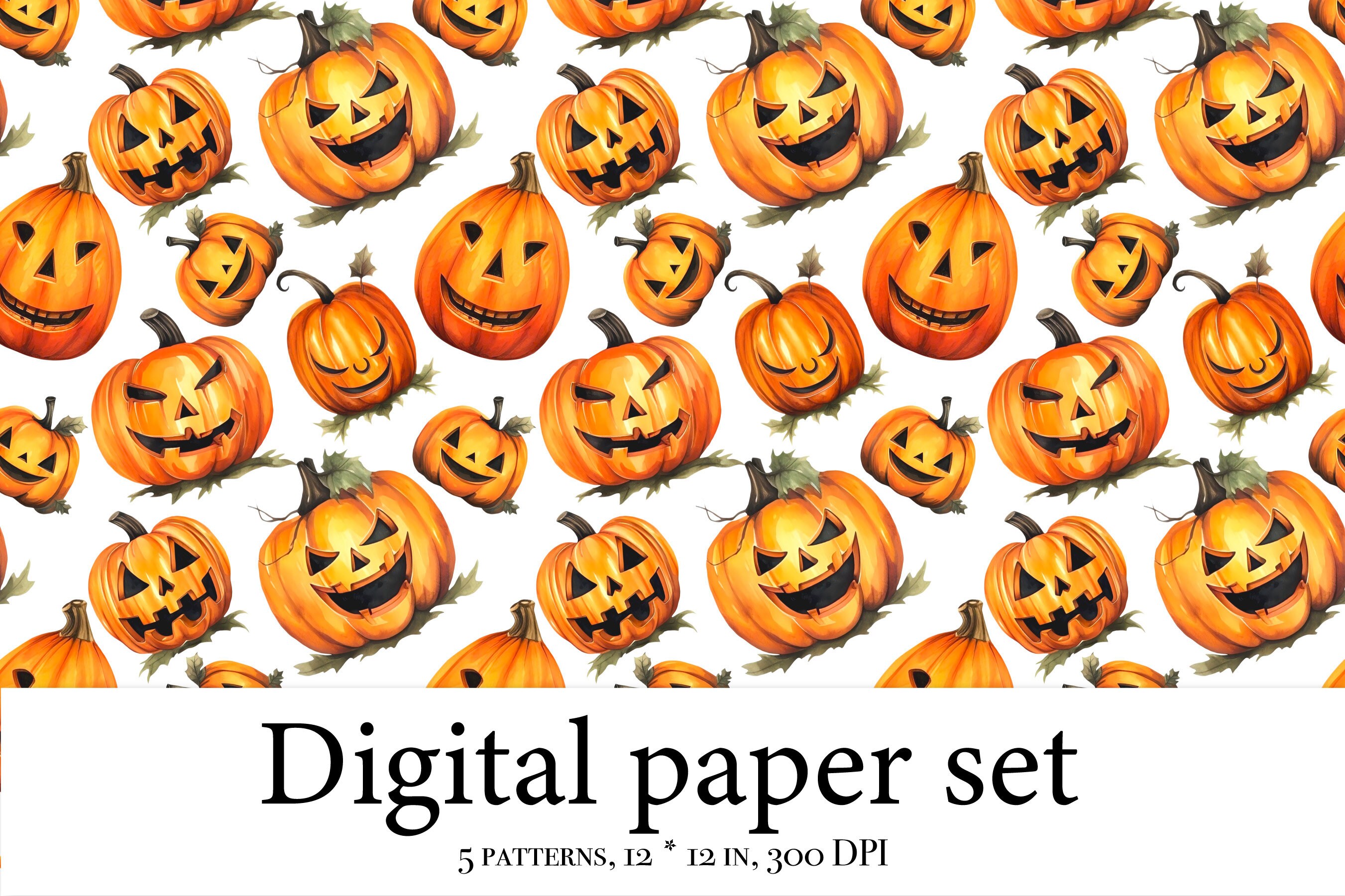 Halloween Digital Paper, Trick or Treat Scrapbook Papers, Boo Wallpaper ...
