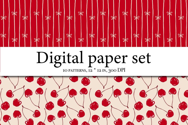 St. Valentine's Day Digital Scrapbooking, 10 Valentine Hearts Seamless ...